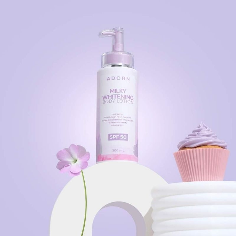 ADORN MiLky Whitening Body Lotion spf50 200ml | Whitening | Shopee ...