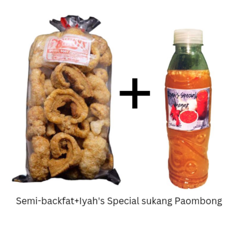 Bikoys Pork Chicharon Semi Laman+1 bottle Spicy Pure timpladong Sukang ...