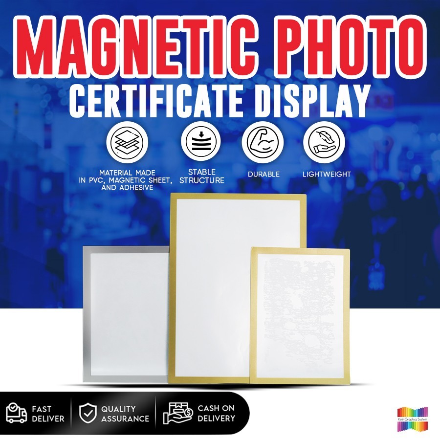 KGS Magnetic Photo Certificate Display Silver and Gold Color| A3 A4 ...