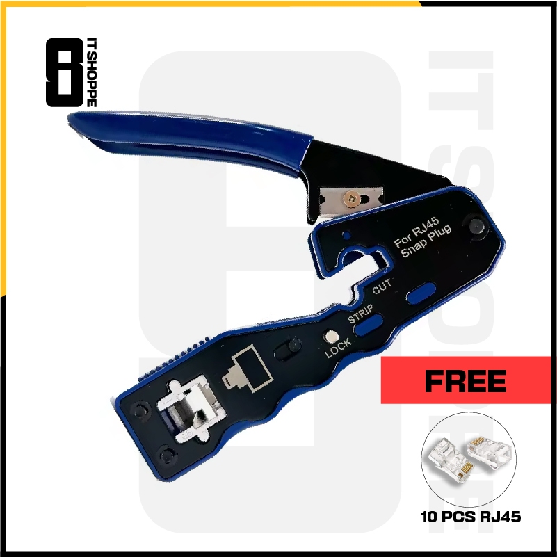 RJ45 Crimper Pass Through Crimping Tool For CAT6 CAT5E CAT5 Pass Thru ...