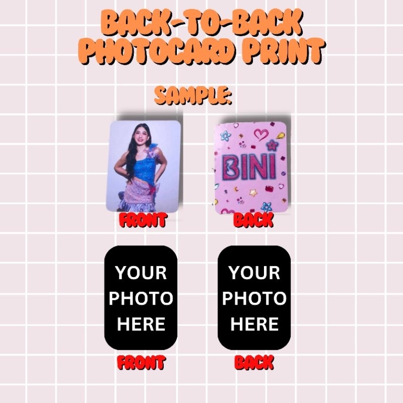 CUSTOMIZED PHOTOCARD (BACK-TO-BACK PRINT) | Shopee Philippines