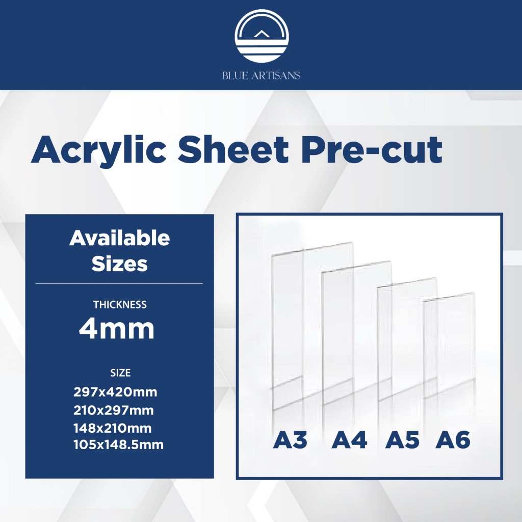 CLEAR ACRYLIC Sheet Pre Cut & Customized Sizes A6/A5 /A4/ A3 (4mm) | Shopee Philippines