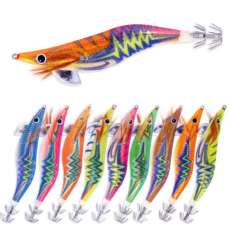 2.5# 3.0# 3.5# Squid Jig Hard Fishing Lures Shrimps Prawn Luminous Glow ...