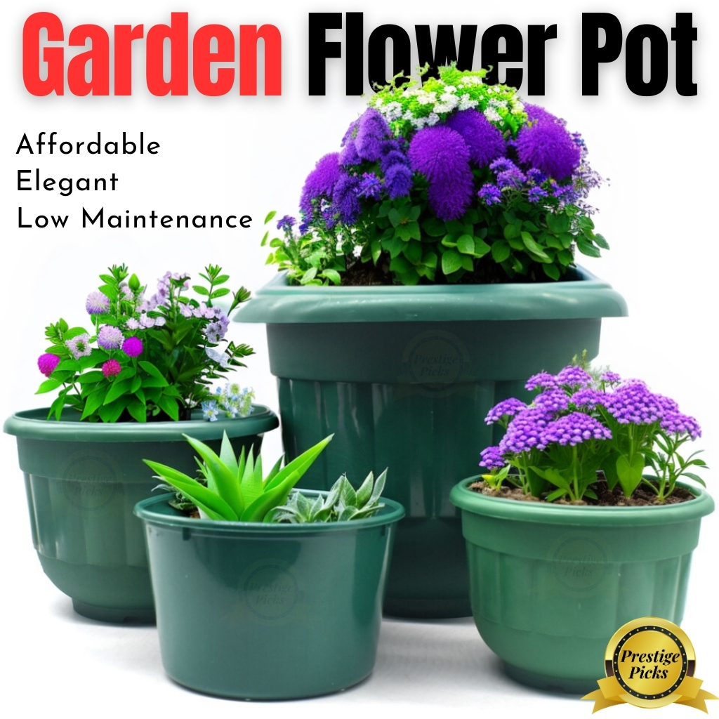 Round Flower Pot Plastic Garden Pots for Plants Indoor Outdoor Paso for ...