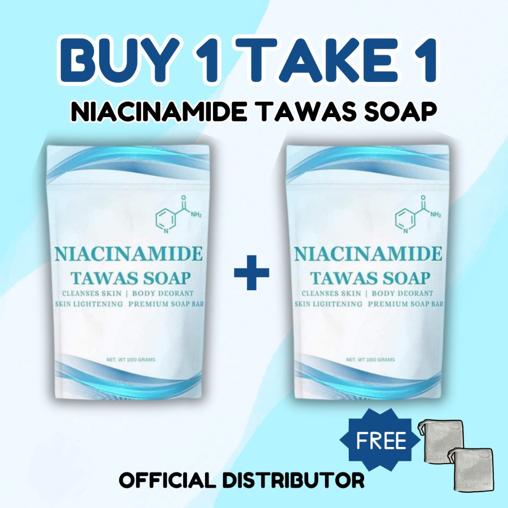 BUY1TAKE1 NIACINAMIDE TAWAS SOAP WITH FREE MESH 100g whitening + odor ...