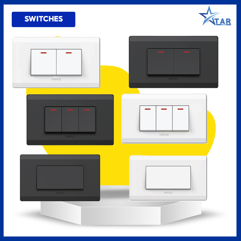 Opple Wall Light Switch White and Dark Gray | Utity Box | 1 Gang 1 Way ...