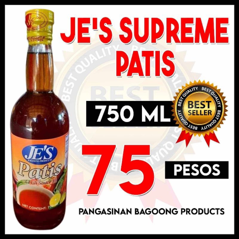 JE'S SUPREME Patis from Pangasinan 750ML | Shopee Philippines