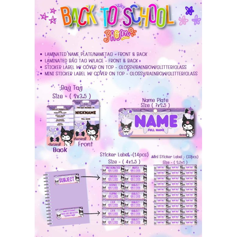 Bundle promo ( Nametag/Nameplate | Bag Tag | Sticker Label | Name ...