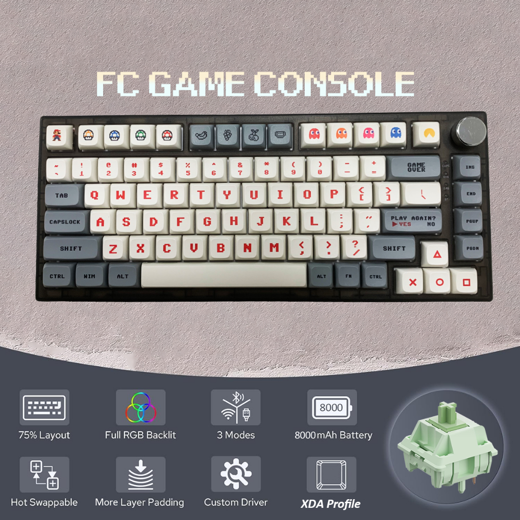 FEKER IK75 Pro 3 Mode 75% Gasket Mechanical Keyboard KIT - Wireless ...