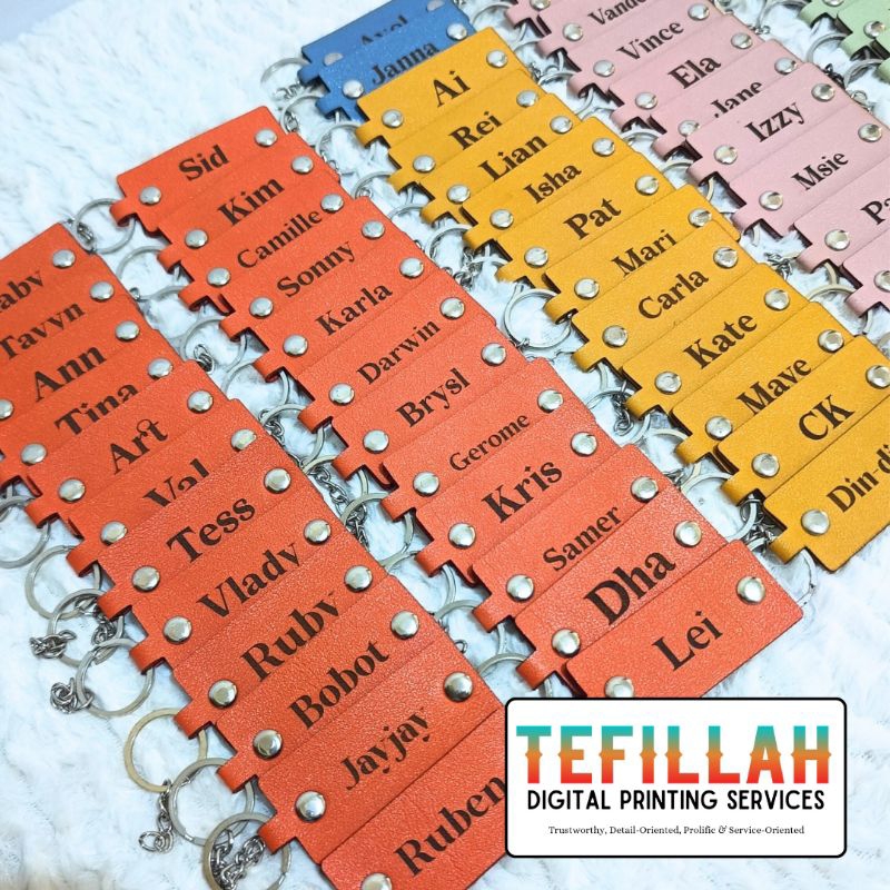 Personalized Laser Engraved or HTV Print Leather Keychain | Shopee ...