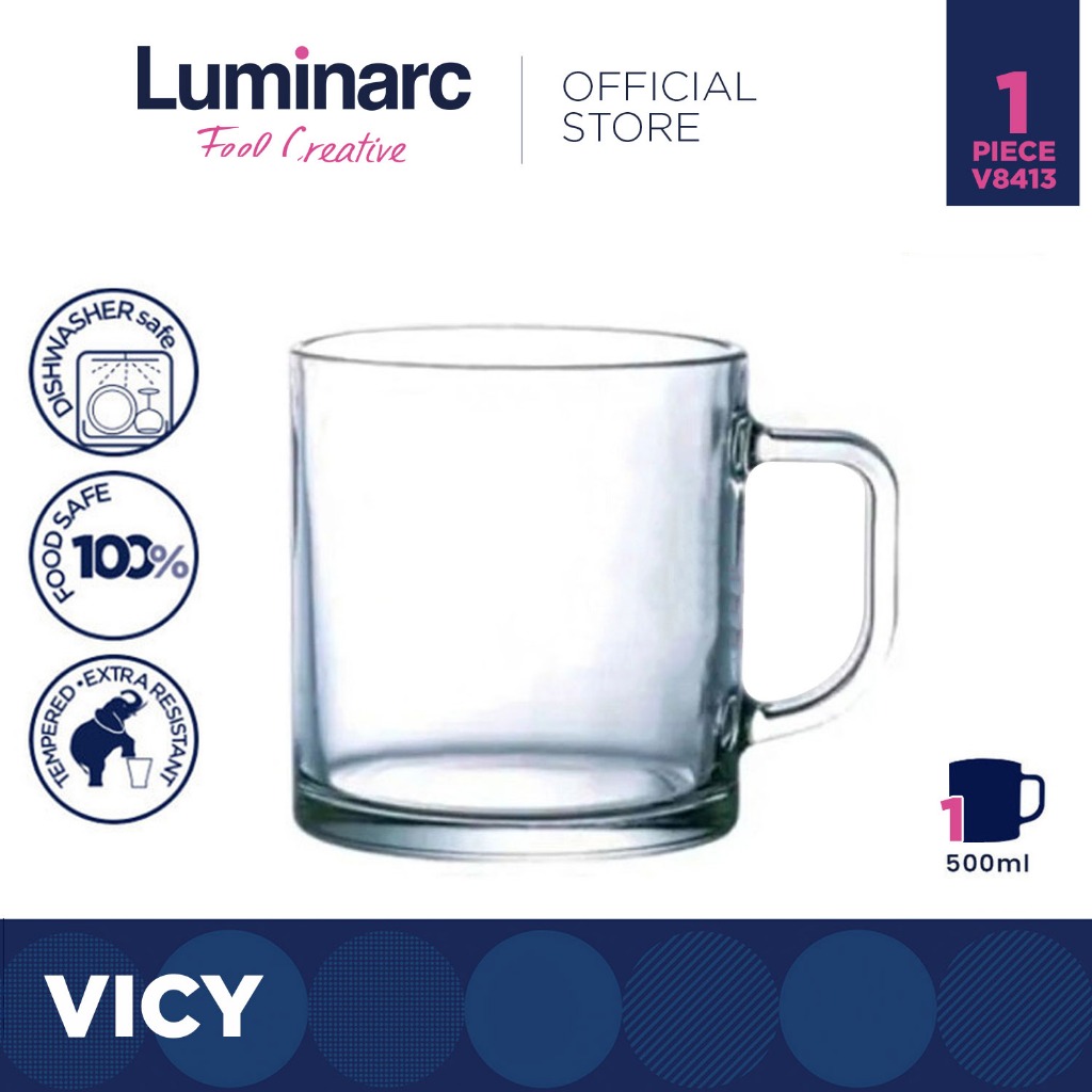 Luminarc V8413 Vicy Mug 500ml Coffee Mug Glass Tea | Shopee Philippines