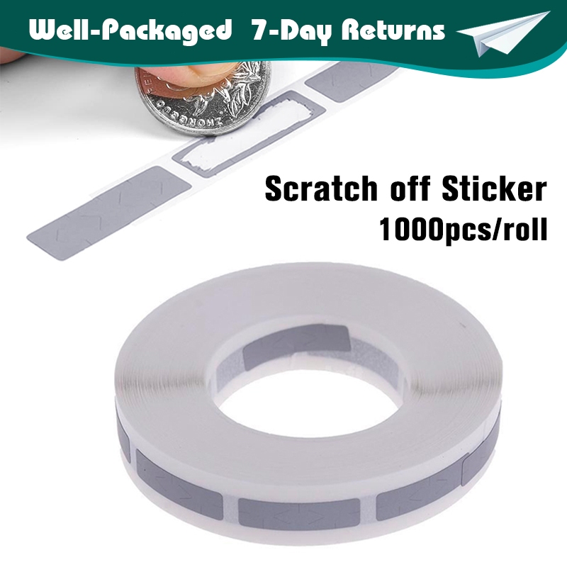 1000PCS Silver Scratch Off Sticker Rectangle Labels Designed to DIY ...