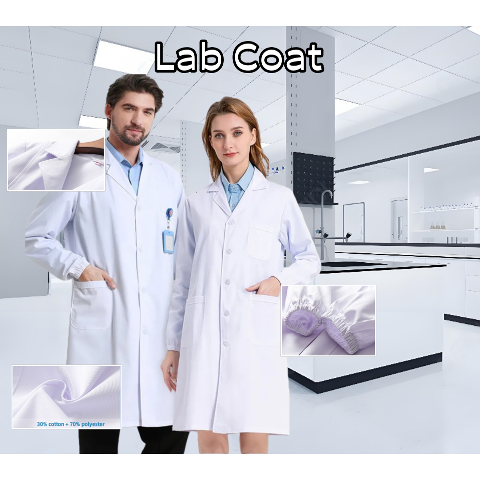 Lab Coat Lab Gown For Students female White Coat lab gown white ...