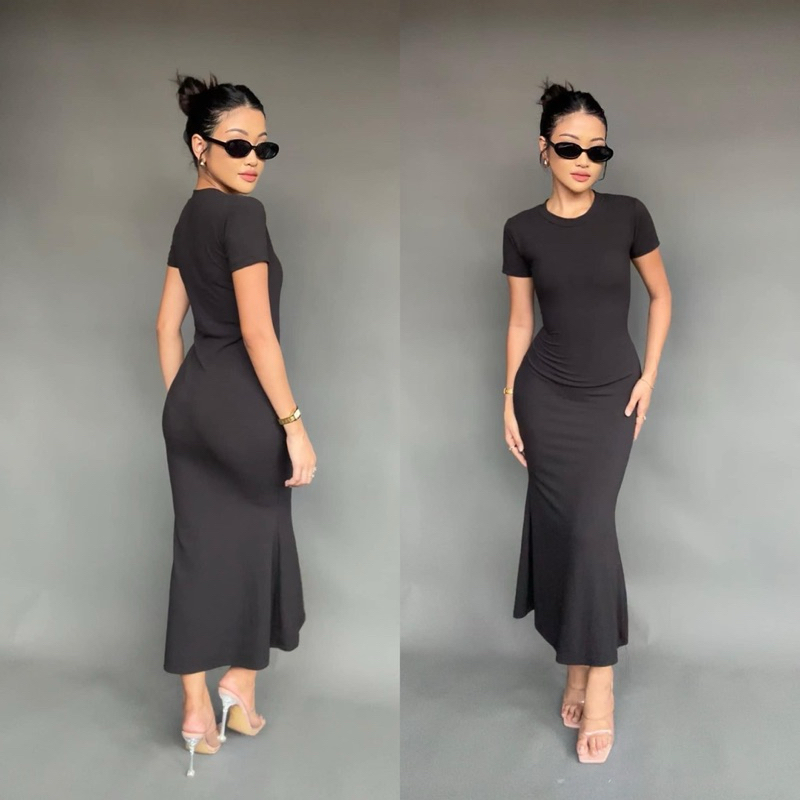 Basic mermaid long dress for women | Shopee Philippines