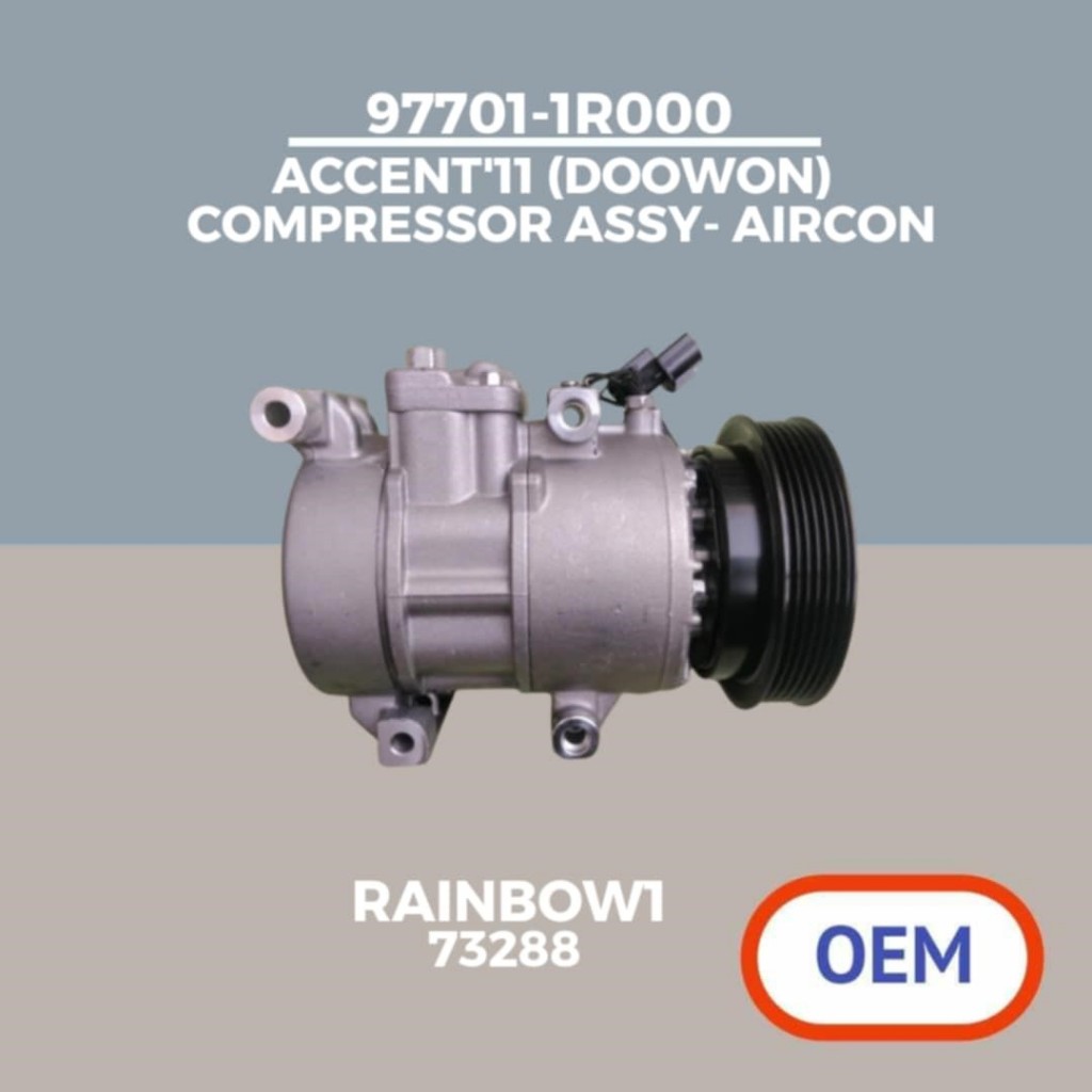 COMPRESSOR ASSY- AIRCON (DOOWON) FOR HYUNDAI ACCENT'11 (OEM) PART ...