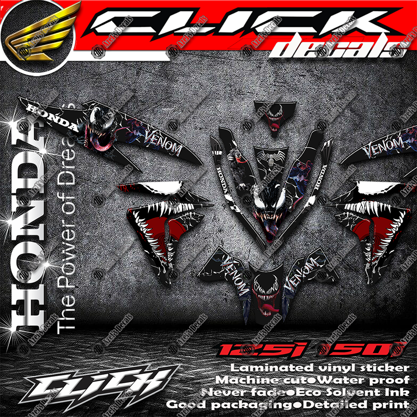 Honda Click V2 125i & 150i Venom Decals stickers FOR MOTORCYCLE PARTS ...