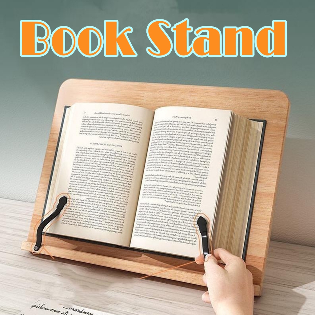 Foldable Wooden Book Stand for Reading Adjustable Book Holder Cookbook ...