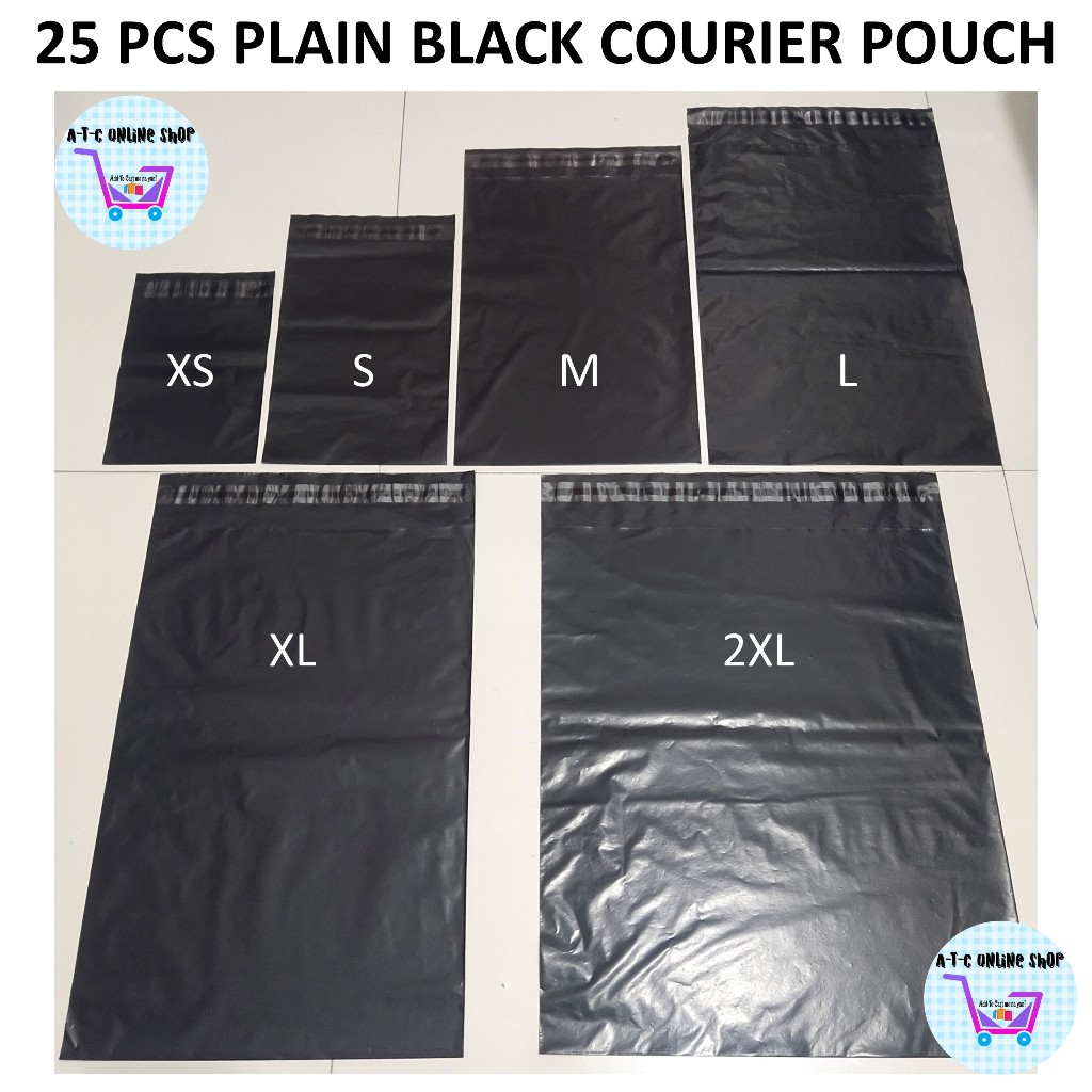 25pcs Plain Black Courier Pouch | Shopee Philippines