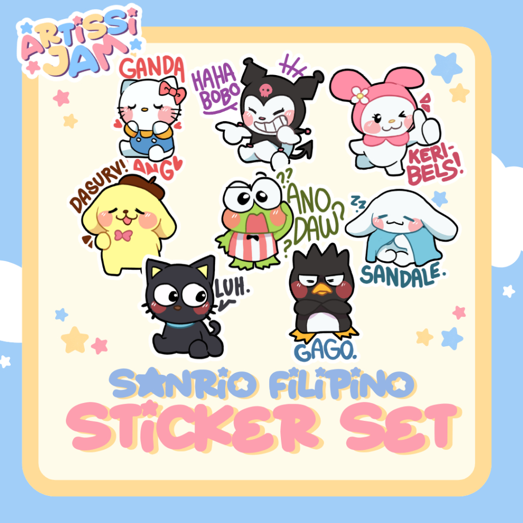 SANRIO funny filipino SET | Fanmade Matte Stickers! | Shopee Philippines
