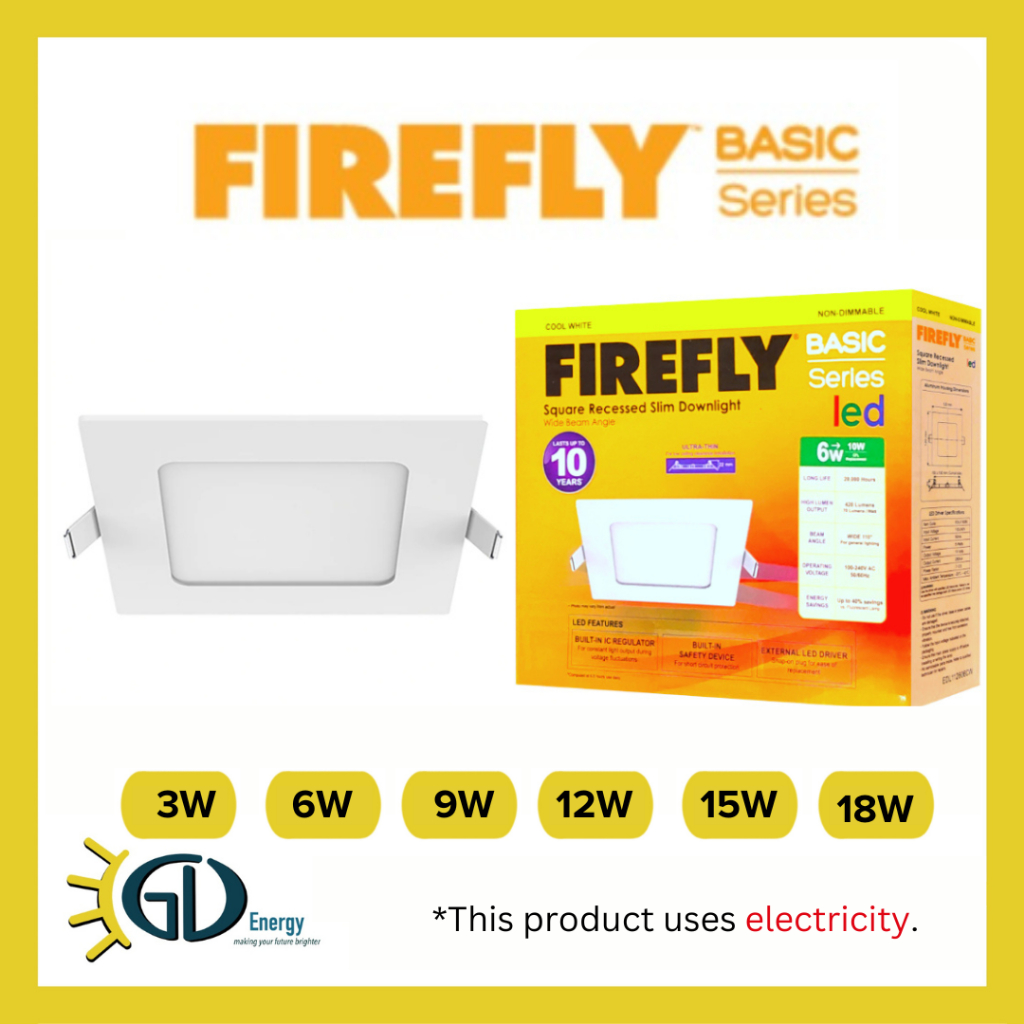 Firefly Basic Series LED Recessed Slim Downlight Square or Round ...