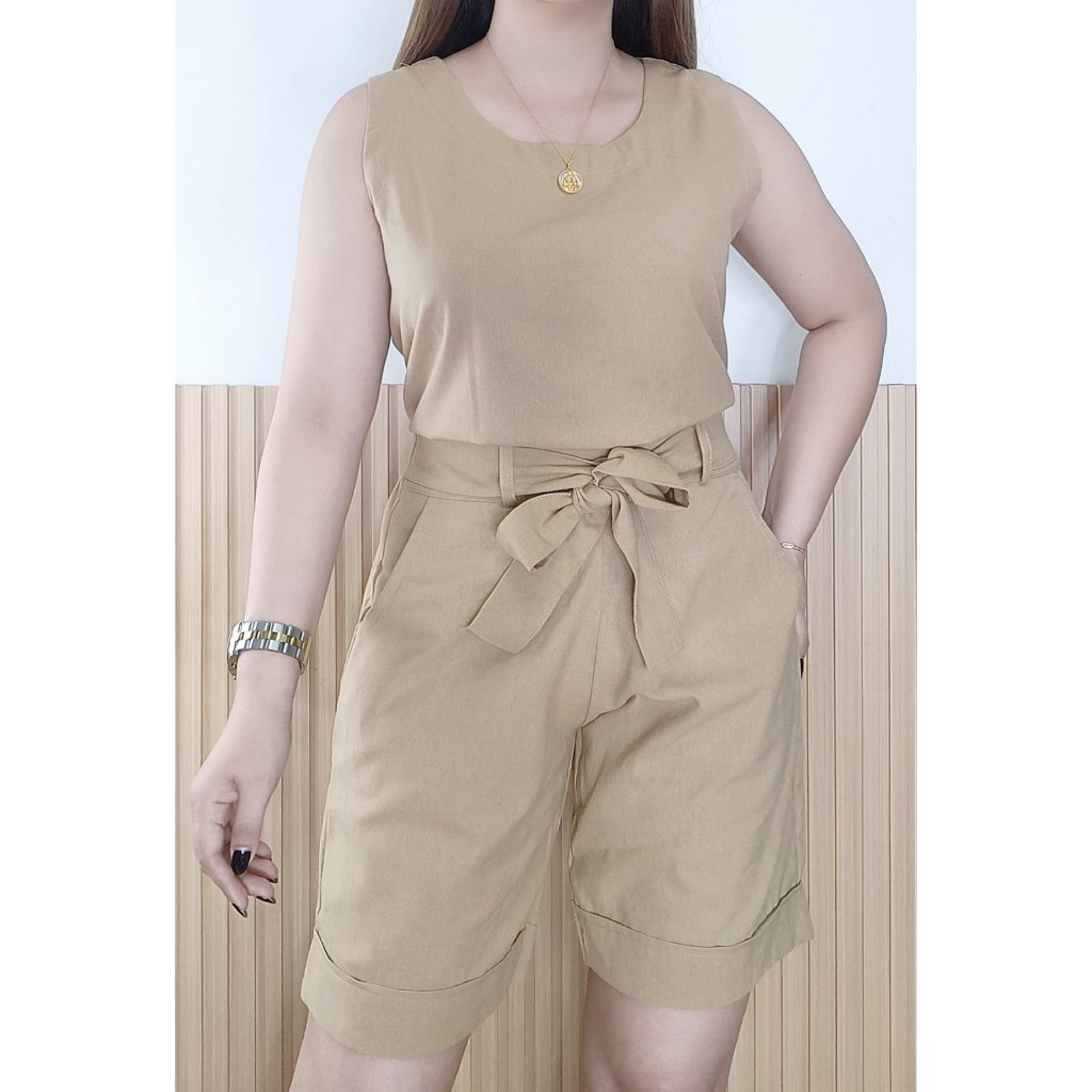 D&C - Terry Cotton Linen Sando & Long Shorts Coord (free size - best ...