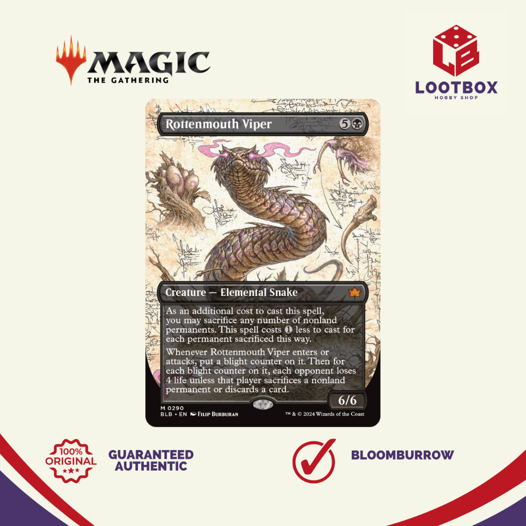 Magic the Gathering: Rottenmouth Viper (Mythic Rare) - Bloomburrow ...