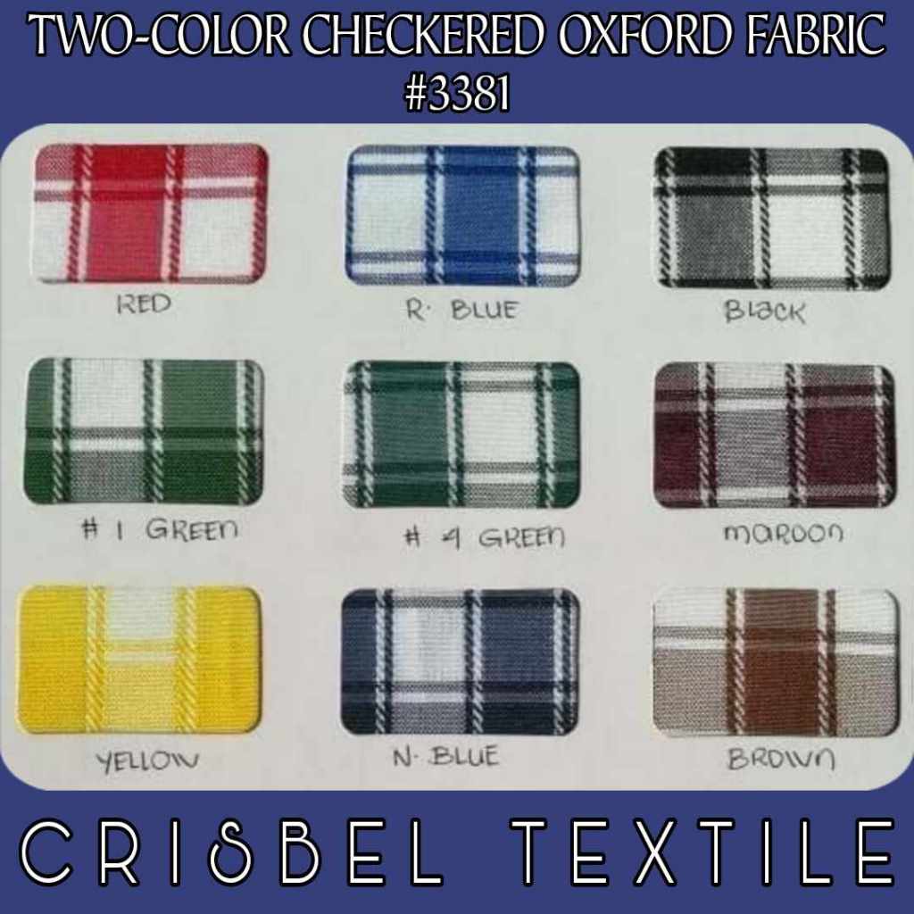 CHECKERED TWO-COLOR OXFORD FABRIC FOR UNIFORM #3381 - 60" INCHES WIDTH ...