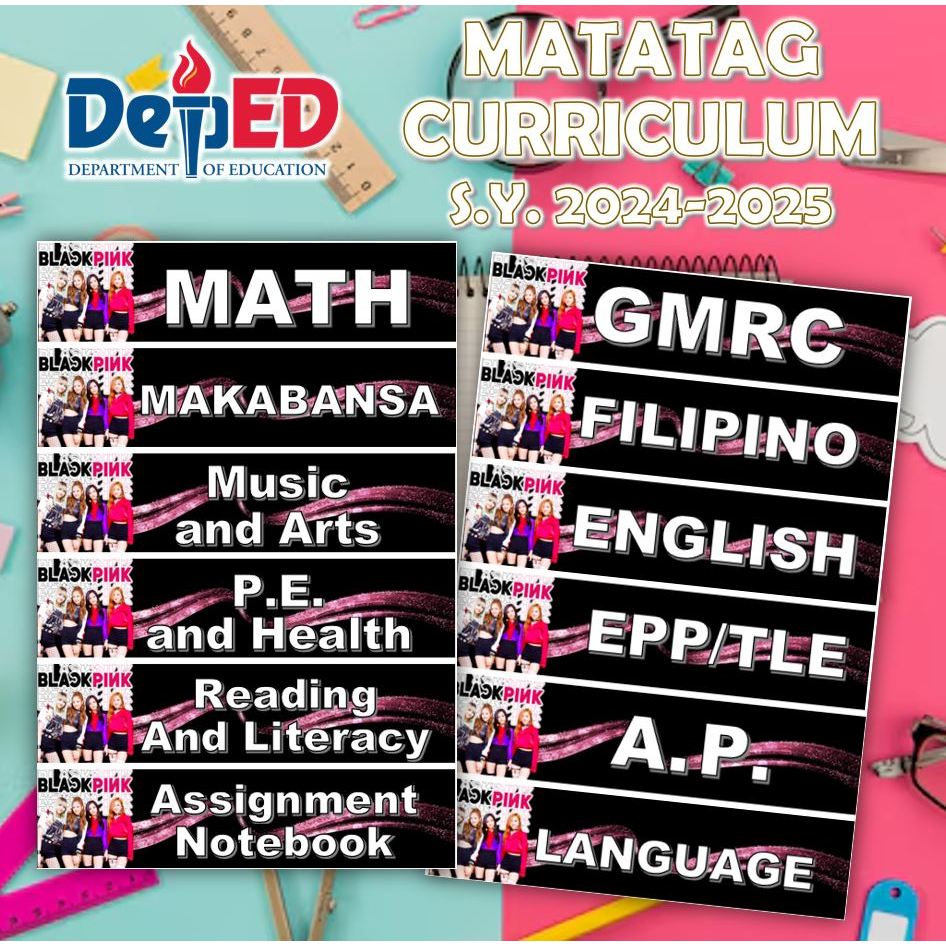 STICKER CURRICULUM SY. 2024-2025 CHARACTER LABEL NOTEBOOK MATATAG | Shopee Philippines