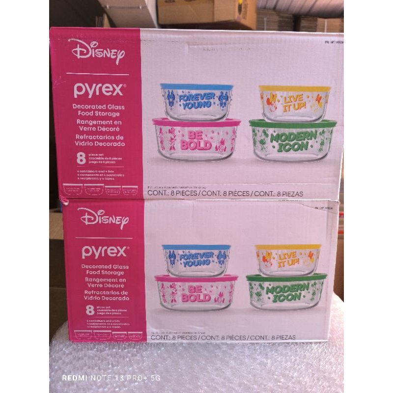 Pyrex Disney Glass 8- Piece Decorated Food Storage Set | Shopee Philippines