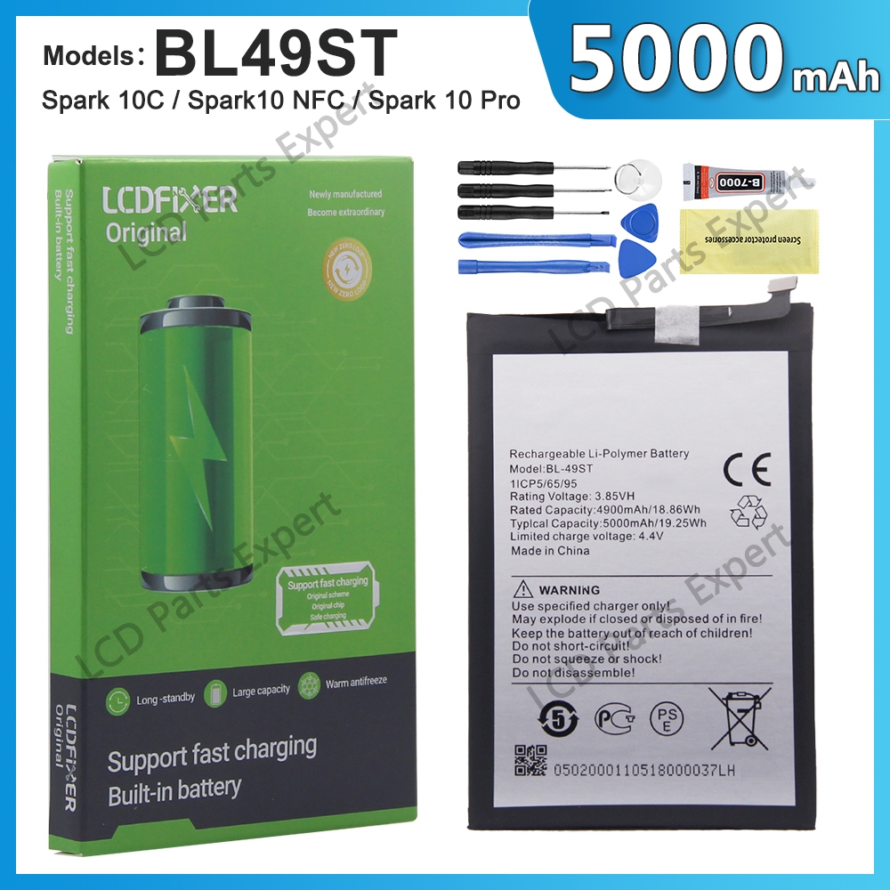 Battery For Tecno Spark 10c Spark10 Nfc Spark 10 Pro 49st Battery Replacement Shopee