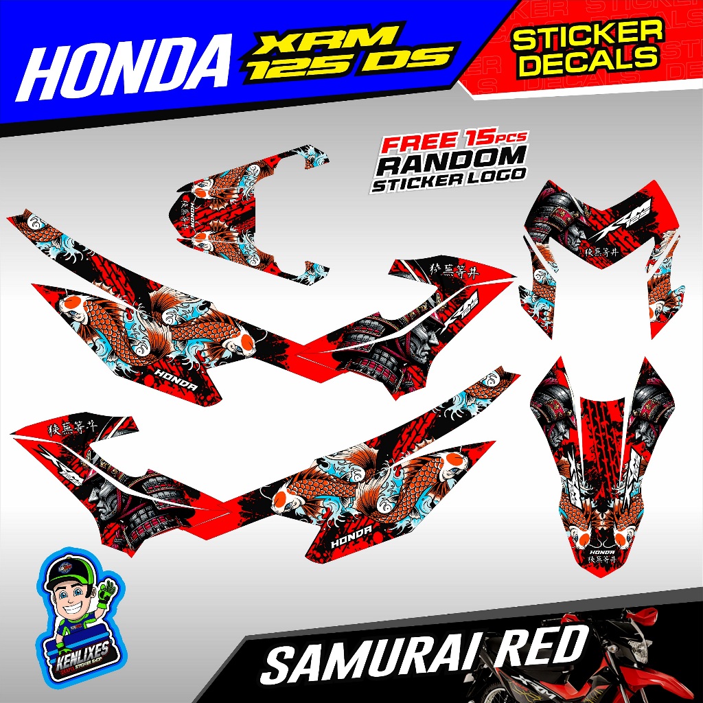 HONDA XRM 125 Fi DS Full Body Sticker Motor Decals (Samurai Edition ...