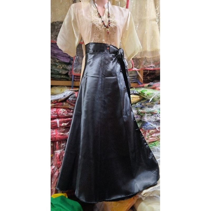 filipina palda wrap around satin fabric for adult | Shopee Philippines