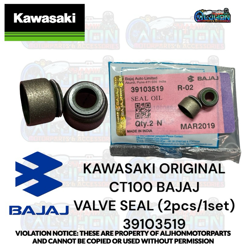 KAWASAKI CT100 VALVE SEAL BAJAJ ORIGINAL 39103519 | Shopee Philippines