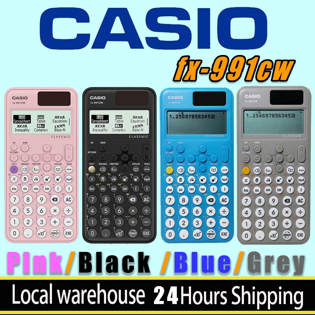 Casio fx-991cw Black and Pink/Blue/Grey Scientific Calculator | Shopee Philippines