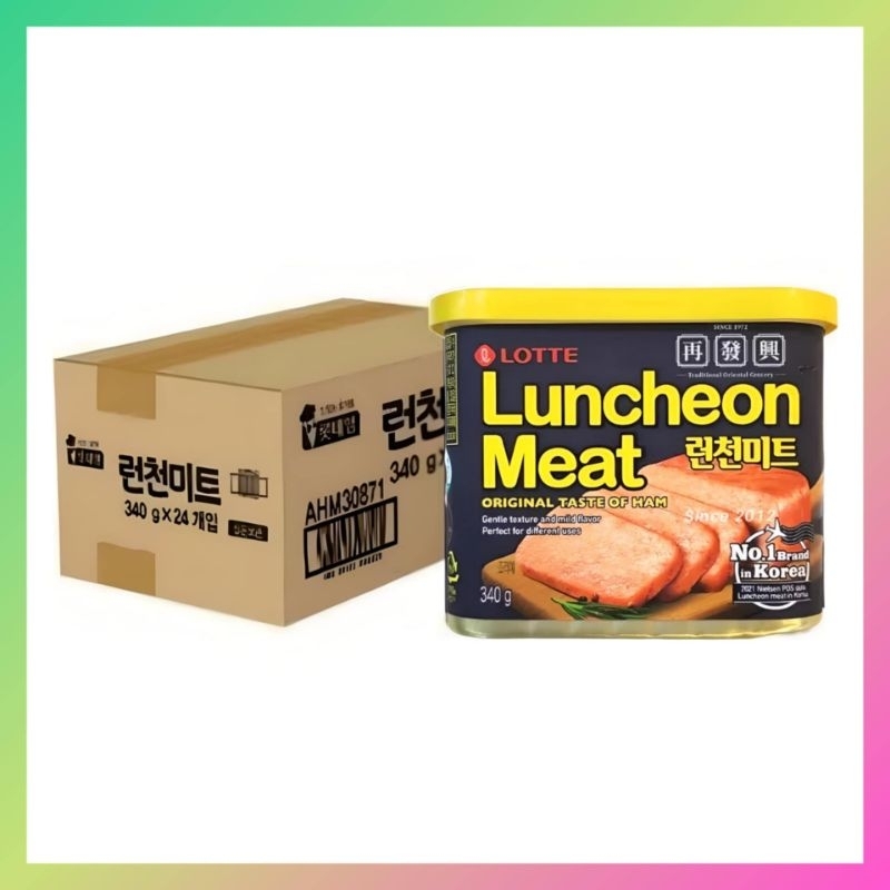 Lotte Korean Ok Luncheon Meat 340g x 24 pcs (1BOX) | Shopee Philippines