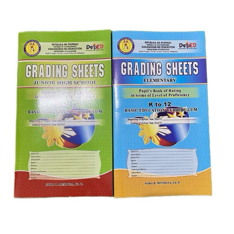 Grading sheets. k to 12 basic education curriculum | Shopee Philippines