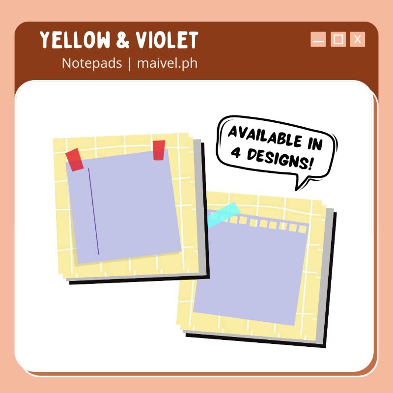 Classy Yellow and Violet Notepads | Non-Sticky | Shopee Philippines