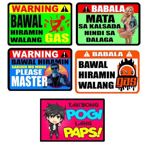 WARNING BABALA POGI DALAGA VINYL STICKER WATERPROOF HIGH QUALITY ...