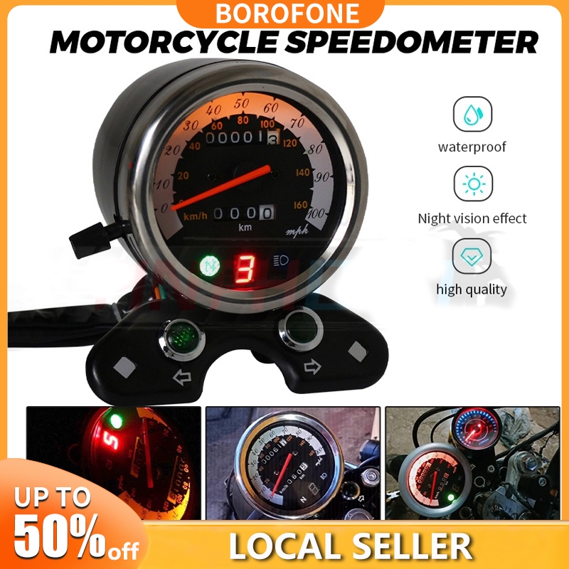 Universal Motorcycle Speedometer With LED Indication Gear Display ...