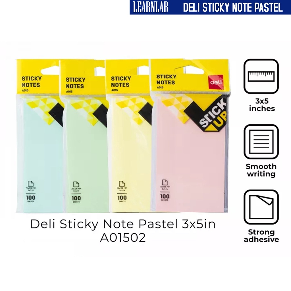 DELI Sticky Note Pastel or Pastel Sticker Pad (1PC) 3x5 inches [7739 ...