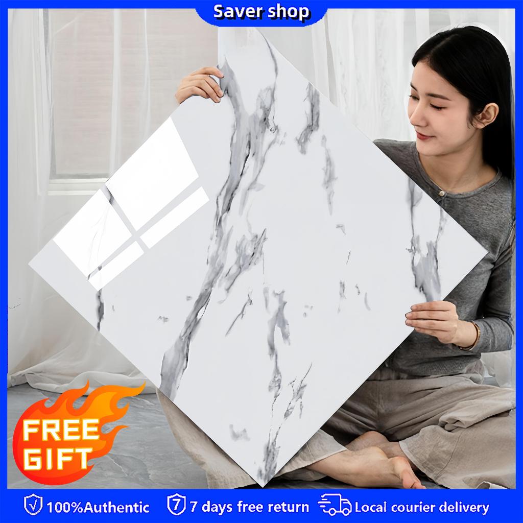 60X60CM Vinyl Marble Floor Sticker PVC Waterproof Self Adhesive Tiles ...