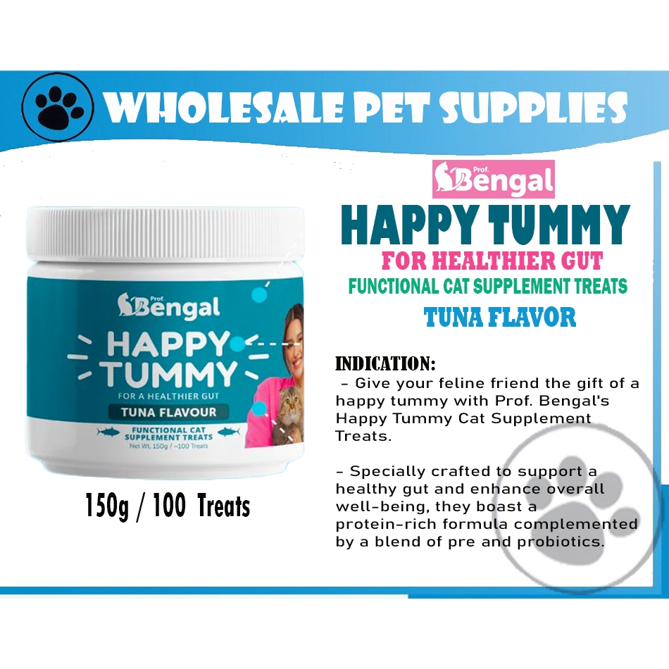 Prof. Bengal HAPPY TUMMY Probiotic CAT Supplement Treats (TUNA Flavor ...