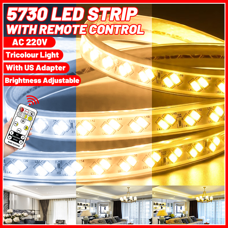 5M-30M Tri-Colors Remote Control Dimming LED strip Light Waterproof ...