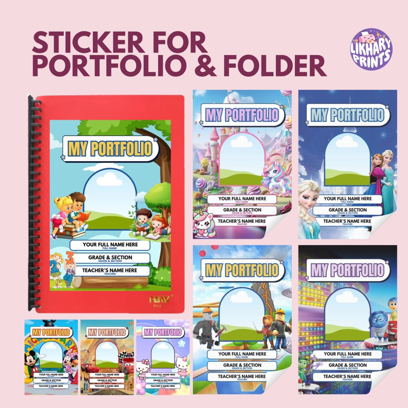 Clear Book Student School Portfolio My Portfolio Front Cover Stickers ...