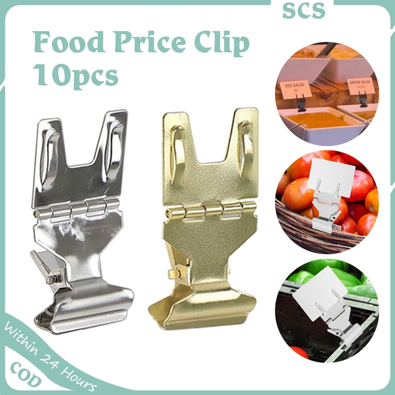 10pcs Metal Price Clip Sign Stand Holder Supermarket Price Tag Card ...
