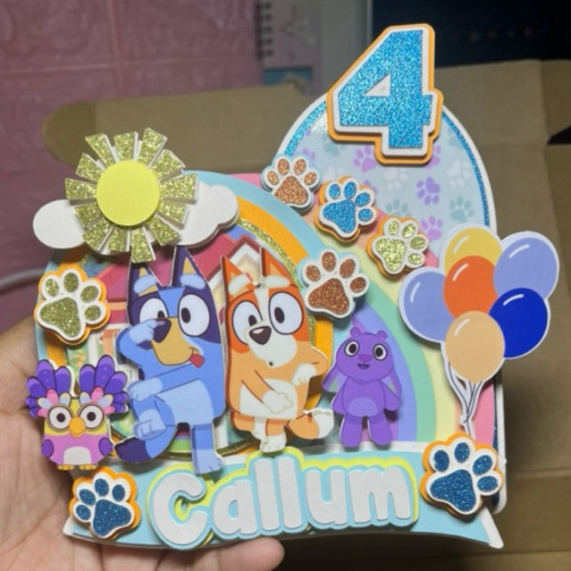 Bluey Dog Paws Cake Topper Layered | Shopee Philippines