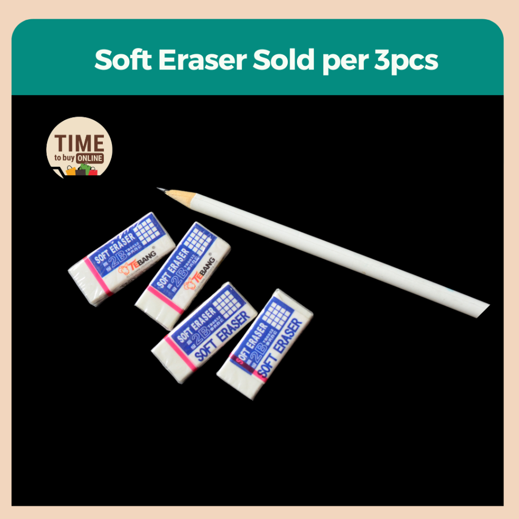 Tebang Eraser (3 pcs) | Soft Eraser | Shopee Philippines