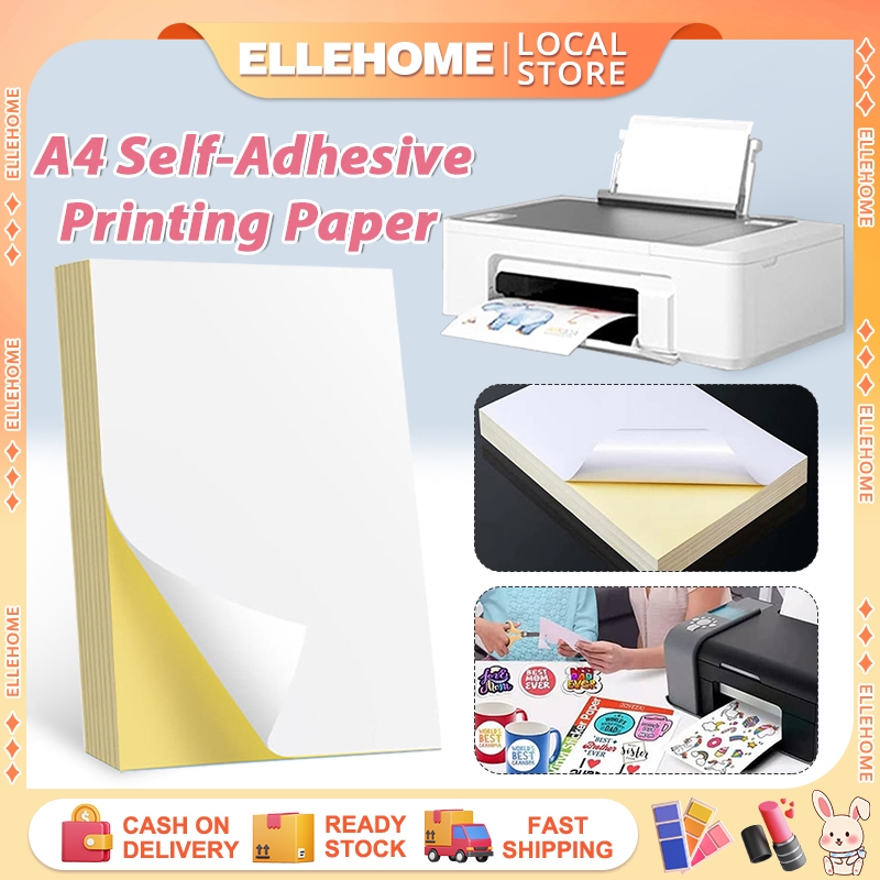 A4 Self-Adhesive Printing Paper 100 Sheets/Pack Glossy/Matte Sticker ...