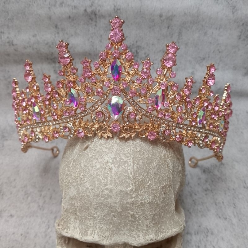 Grand Princess Tall Rainbow Pink Debut Pageant Tiara Crown | Shopee ...