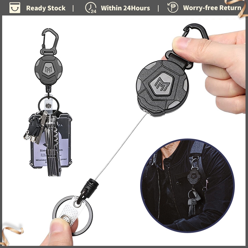 Retractable Keychain Heavy Duty Badge Reel ID Badge Holder Key Reel ...